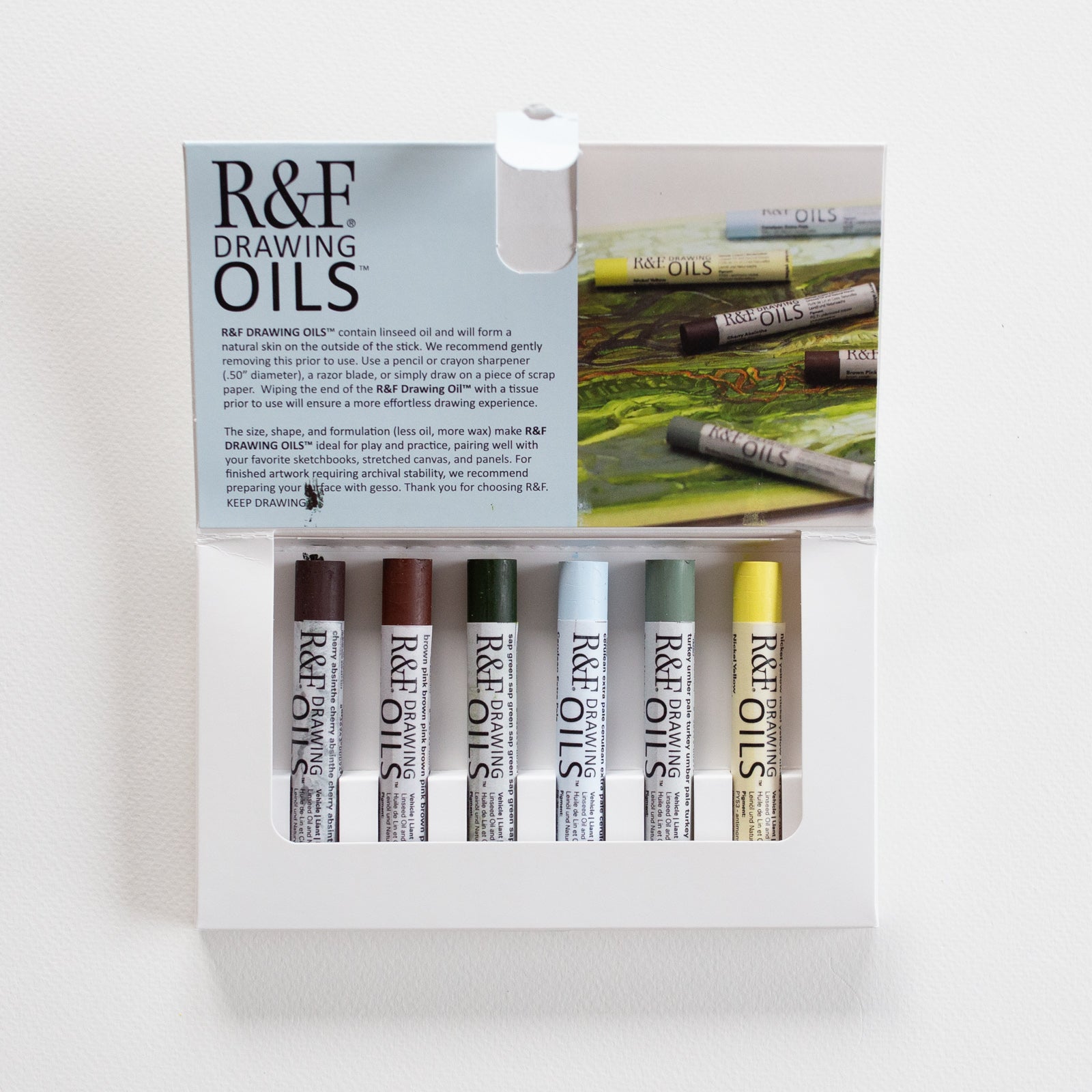 R&F Drawing Oils 12ml Landscape Color Set with 6 Sticks – Splendith