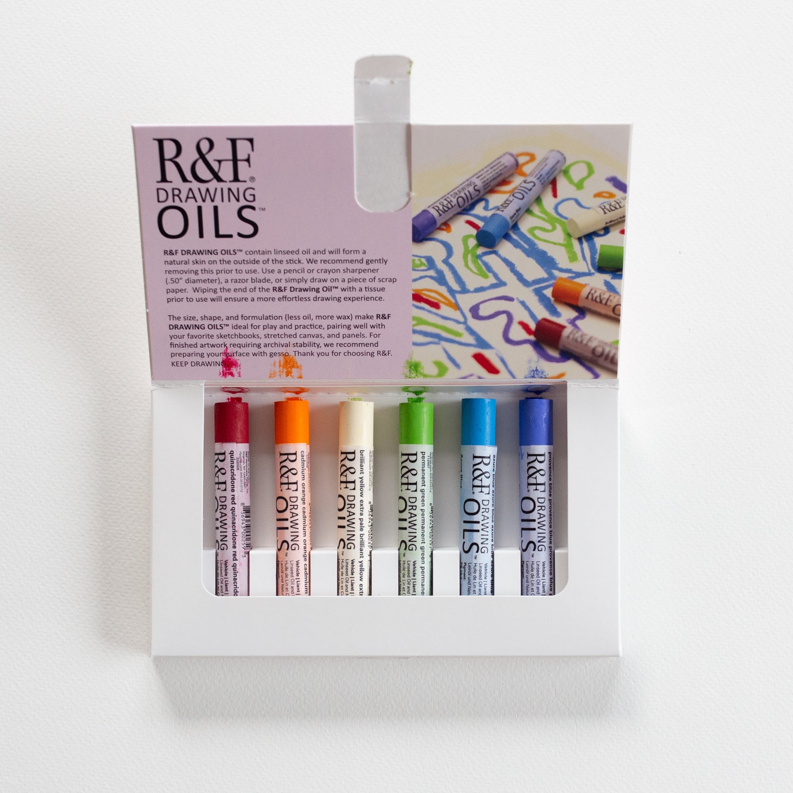 R&F Drawing Oils 12ml Modern Color Set with 6 Sticks – Splendith